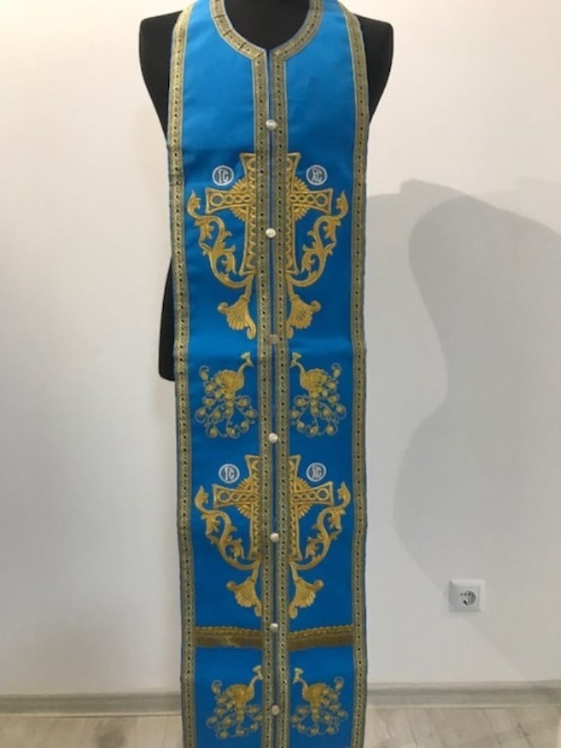 Communion set Stole and cuffs Priest's set Orthodox | Etsy