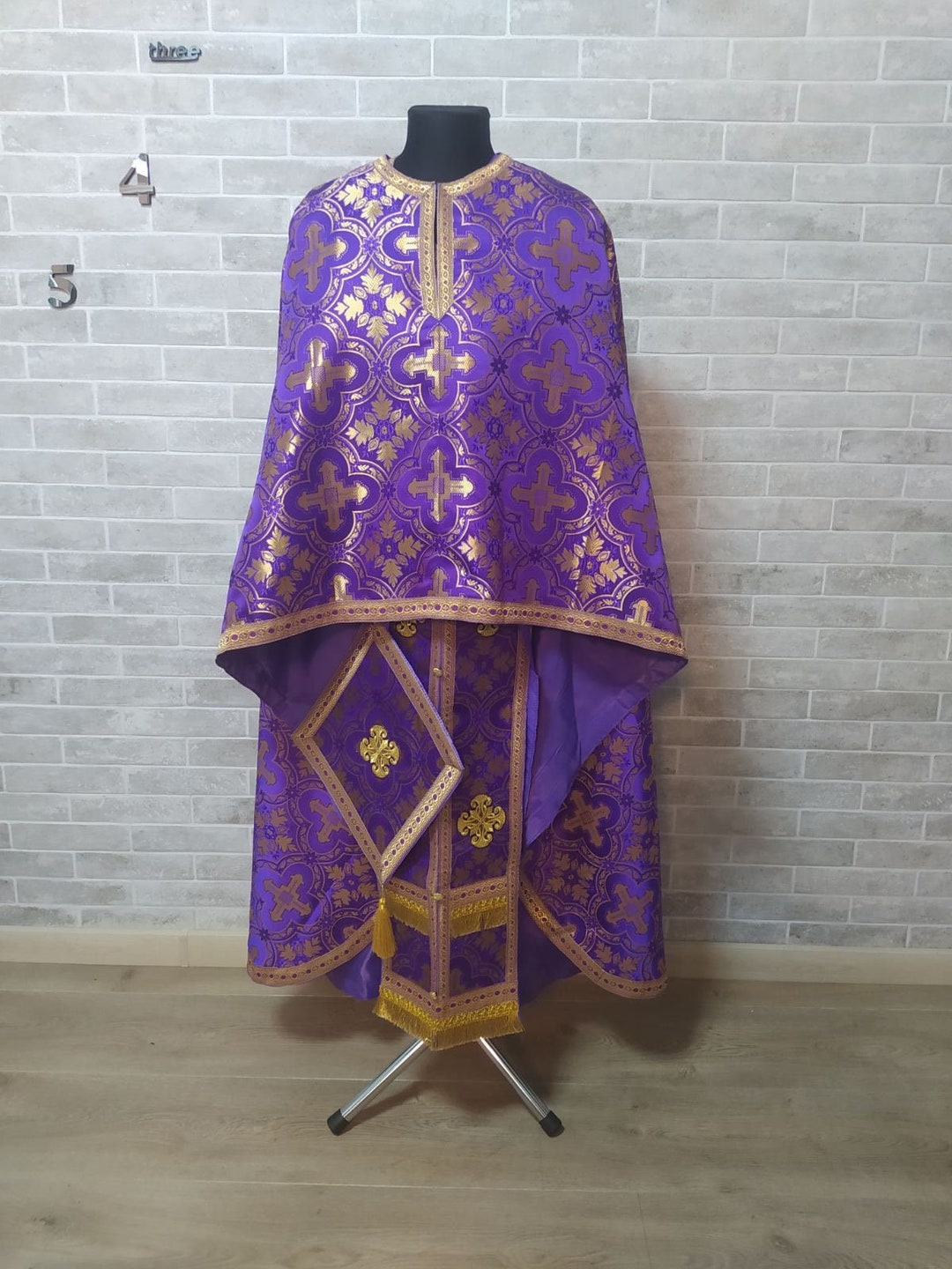 Violet Vestment - Greek Vestment in Brocade - Priest Vestment - Clothes ...