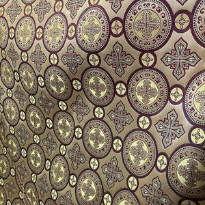 NEW GOLD & BURGUNDY Metallic Brocade - Metallic Church Brocade ...