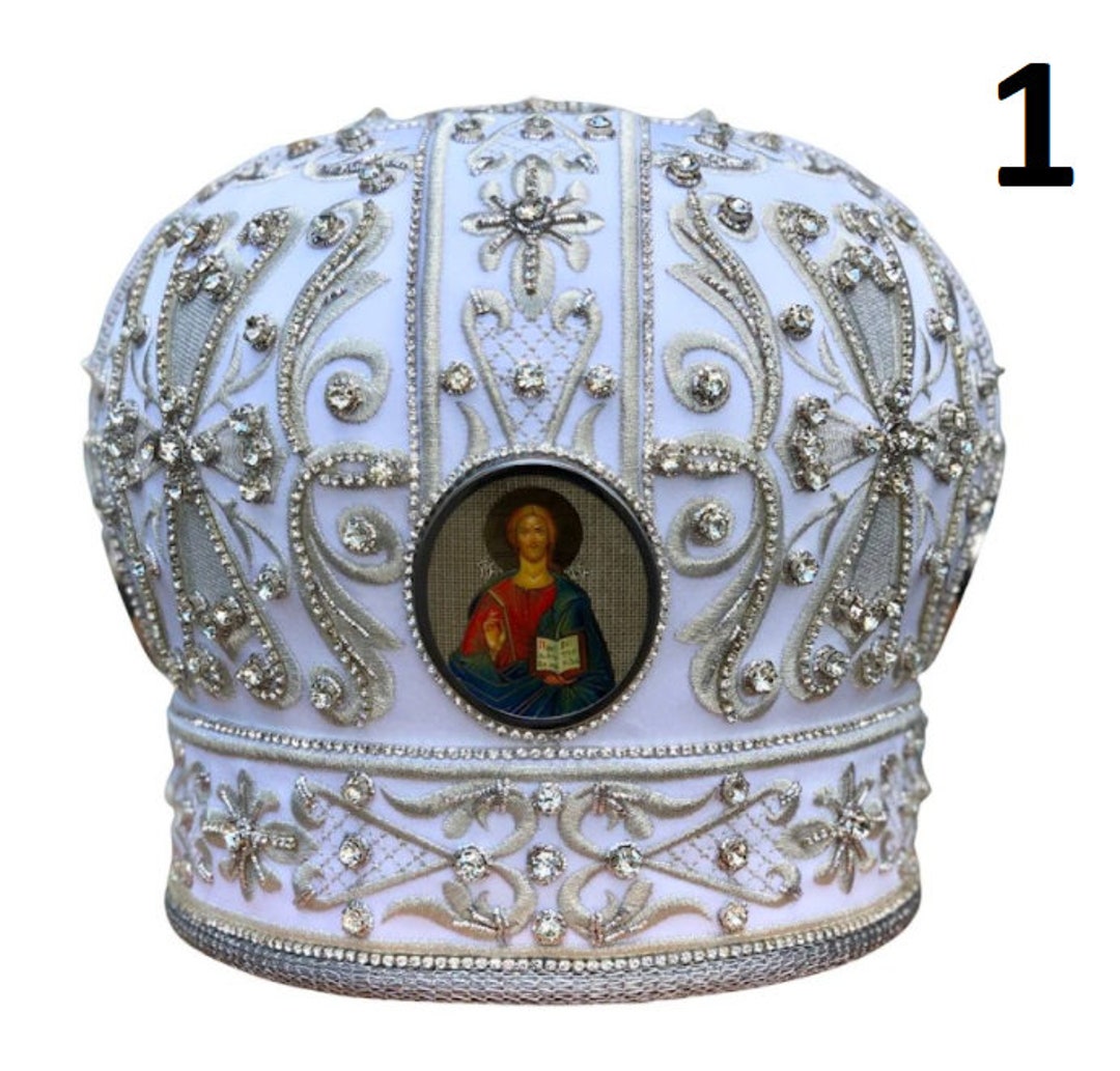 White&silver Mitra - Crown - Miter - Miter - Mithra - Mithras ...