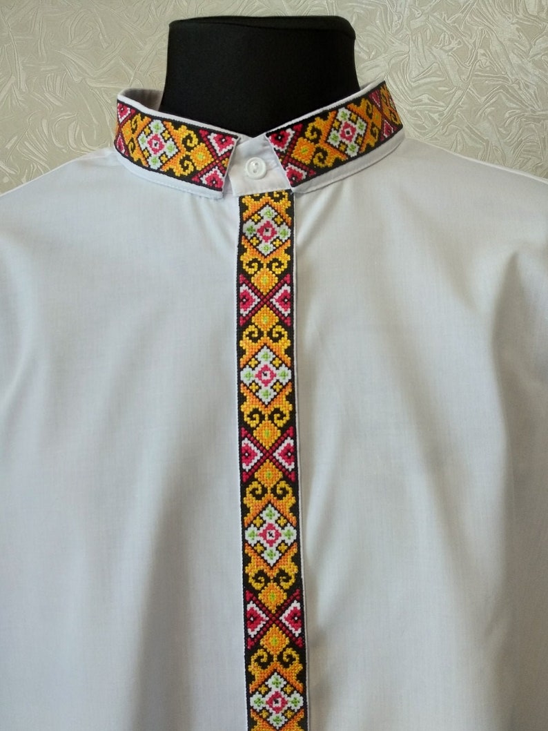 White Embroidered Shirt for the Priest Embroidered Tab - Etsy