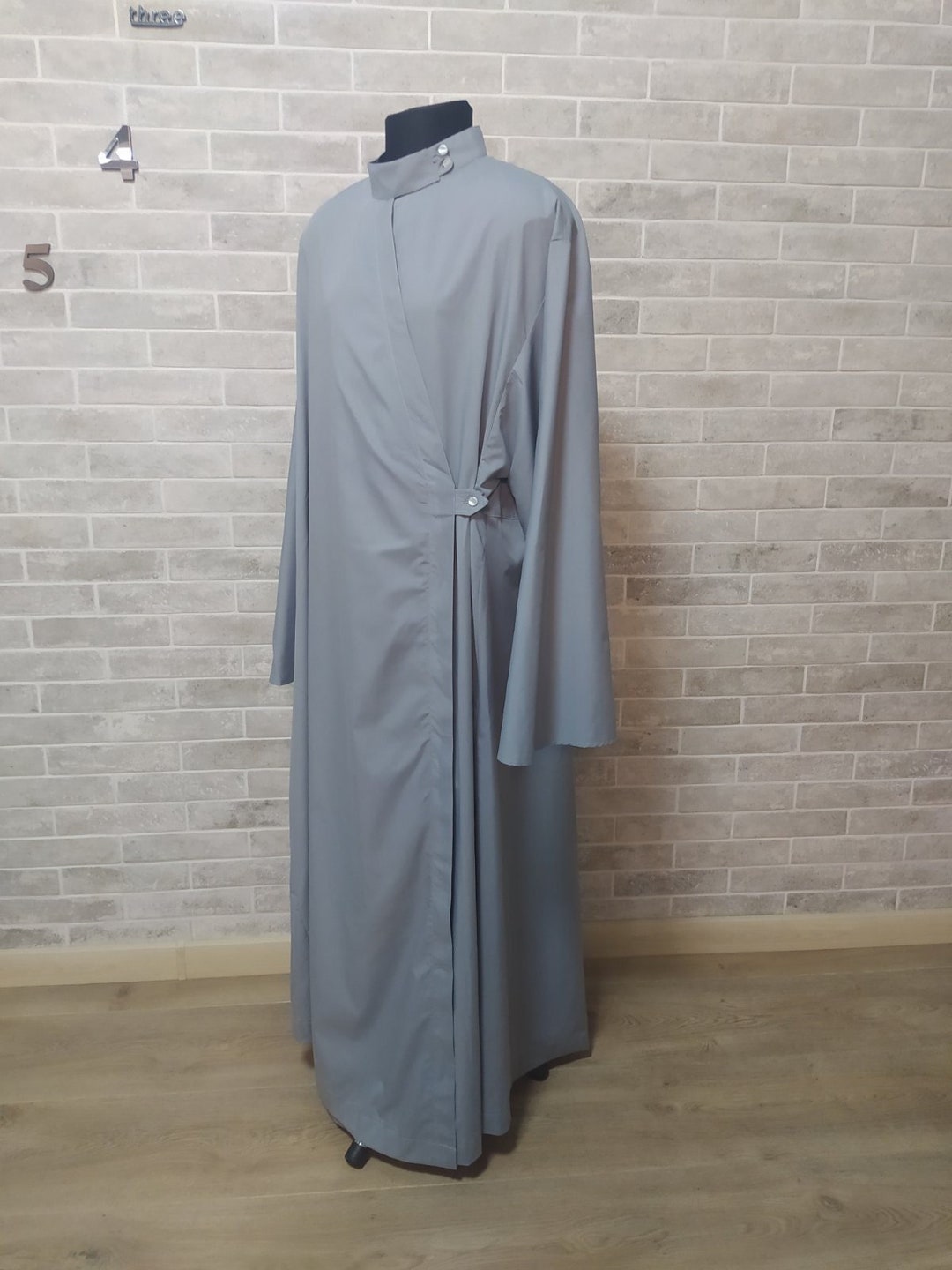 Slavic Style Orthodox Riassa in Gray Cotton - Outer Cassock - Orthodox ...