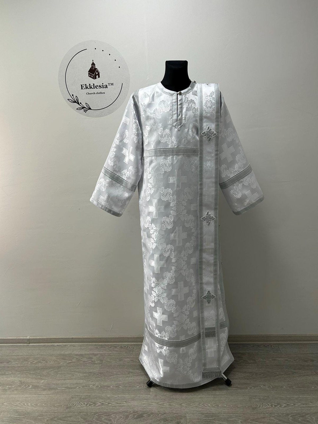 White Deacon's Vestment Set - Orthodox Vestment - Deacon's Set of ...