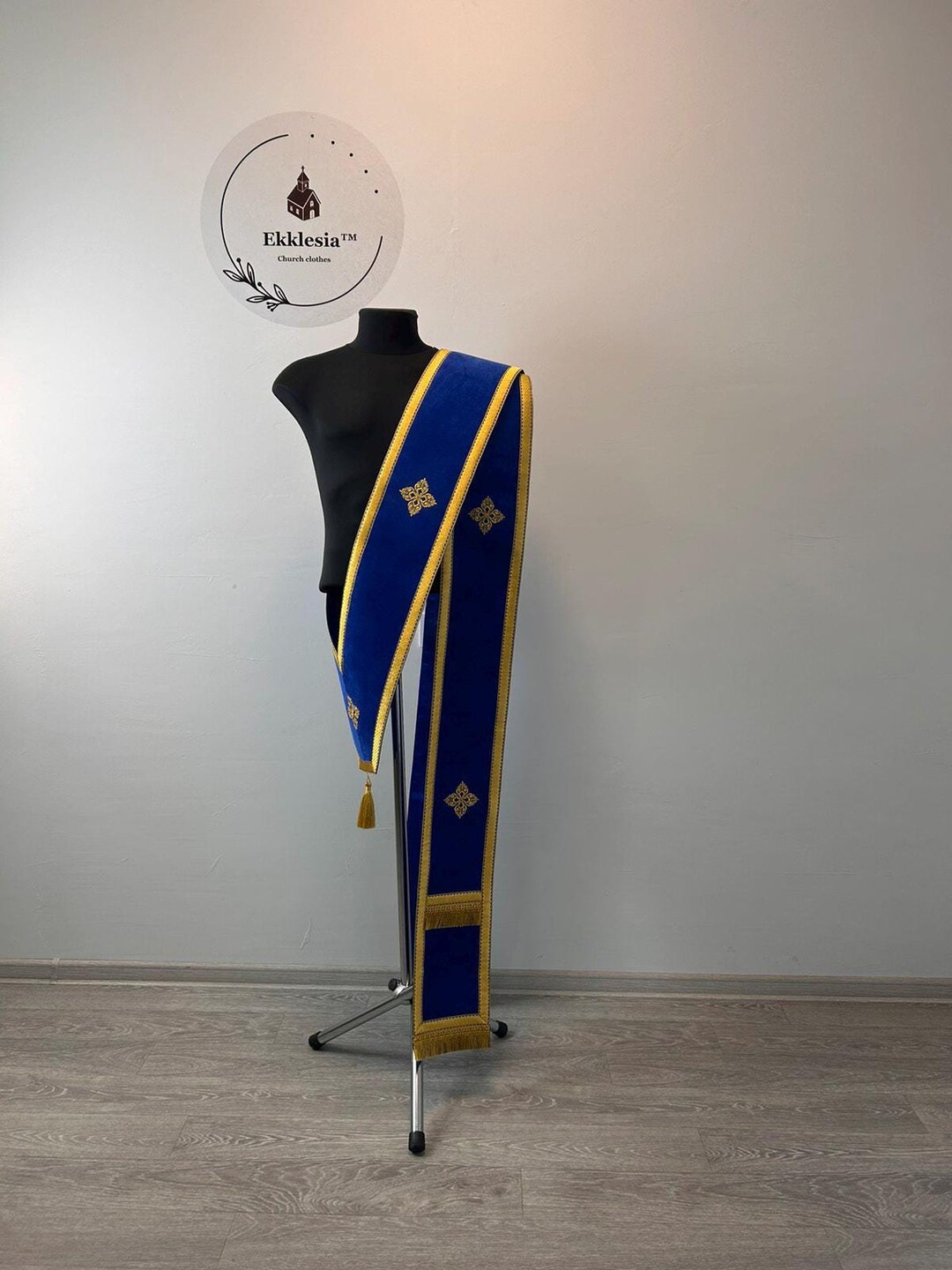 Embroidered Orarion in Velvet - Protodeacon's Orarion - Orthodox Double ...