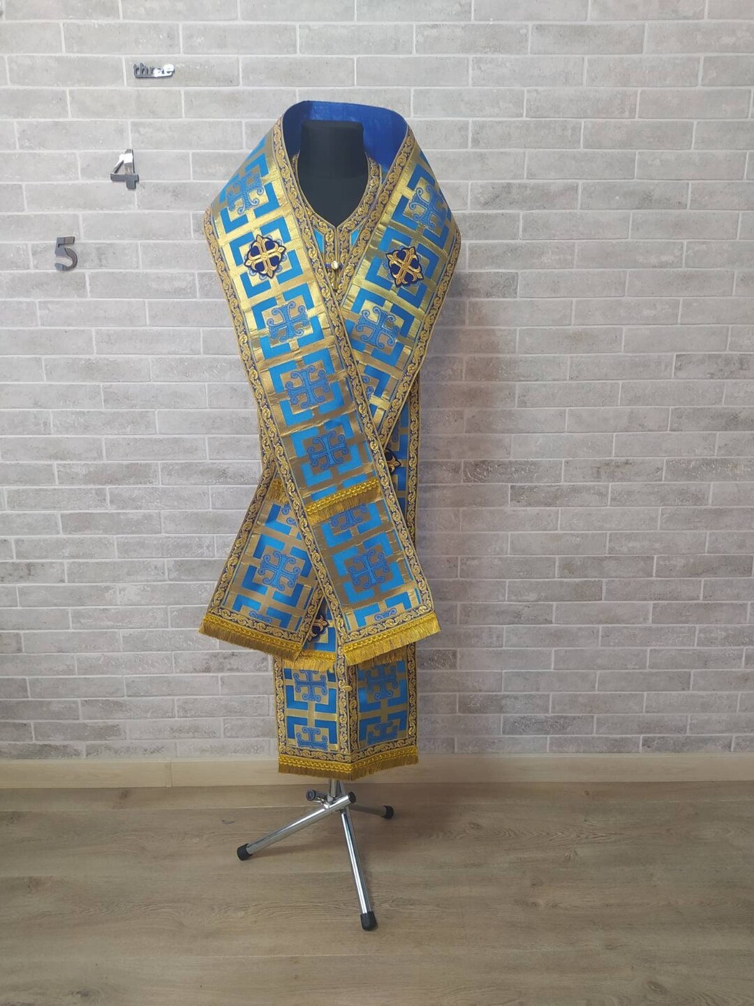 Bishop's Communion Set in Cappadocia Brocade Bishop Stole and Cuffs in ...