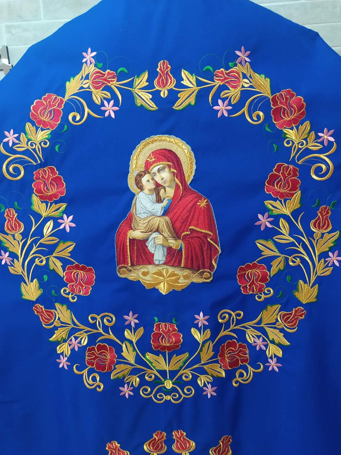 Blue Liturgical Vestment in Gabardine - Priest Robe - Orthodox ...