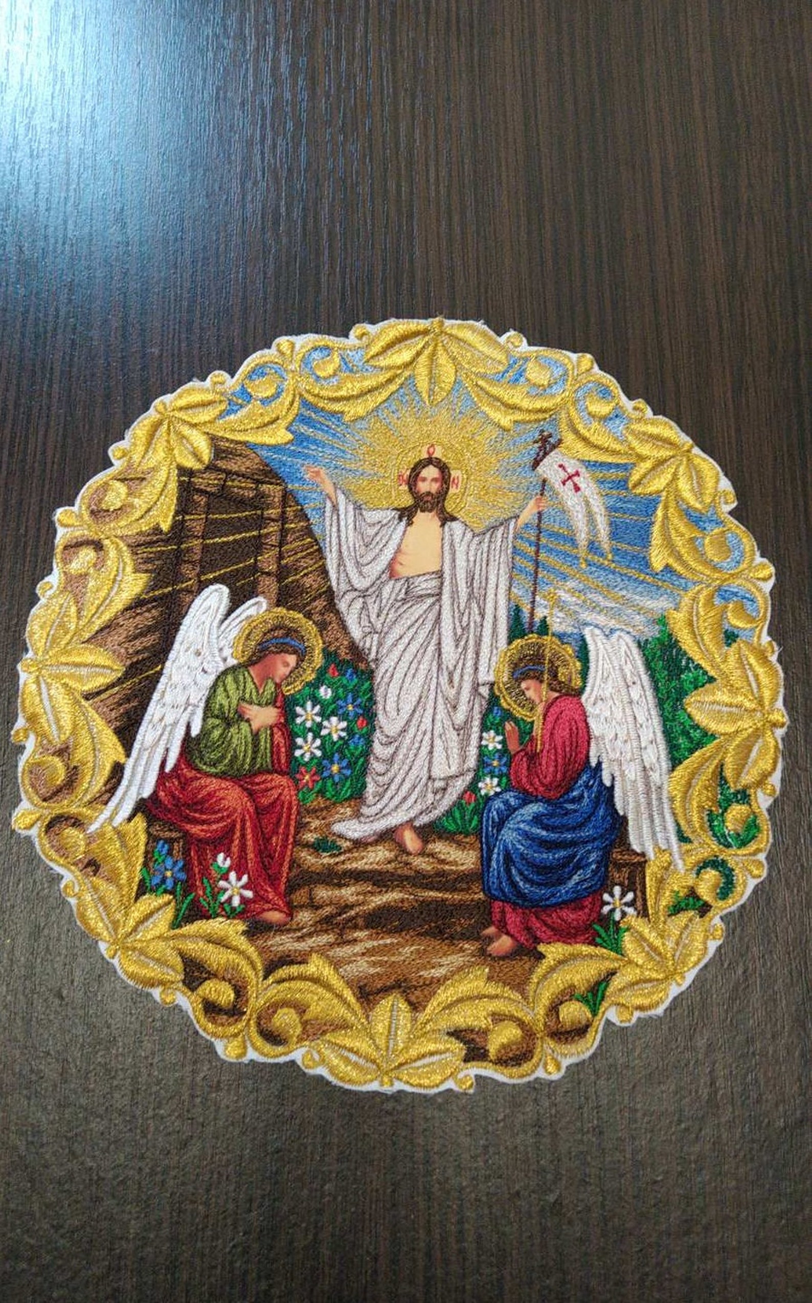 Liturgical embroidered vestment appliques Round icon patch | Etsy