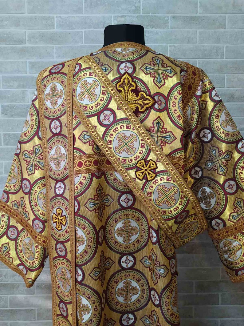 Protodeacon's Sticharion in Metallic Brocade - Deacon's Alb - Orthodox ...