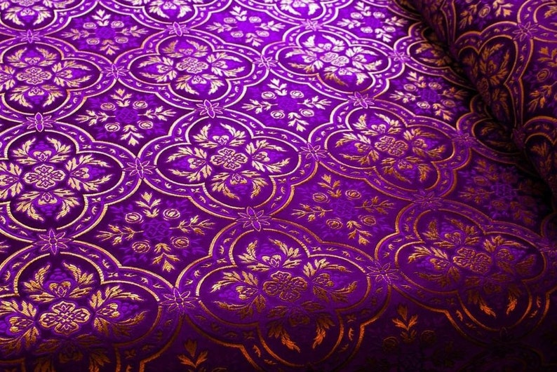 Violet Brocade Purple Nonmetallic Brocade Church Brocade - Etsy