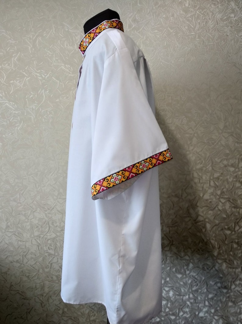 White Embroidered Shirt for the Priest Embroidered Tab - Etsy