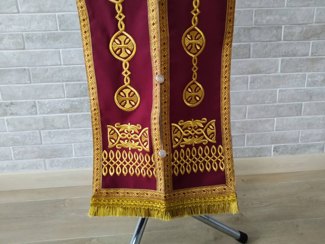 Embroidered Priest Set Stole and Cuffs Orthodox Set | Etsy