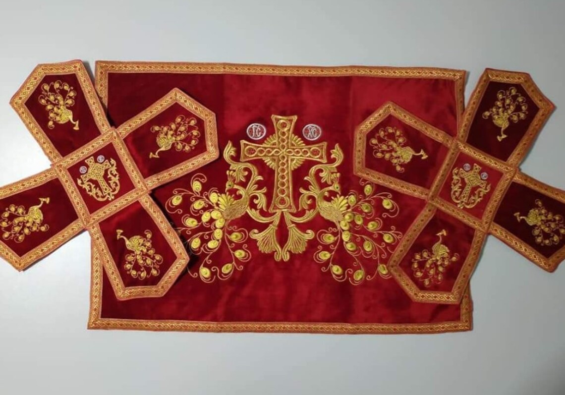 Orthodox Embroidered Chalice Covers From Greek Brocade Aer - Etsy