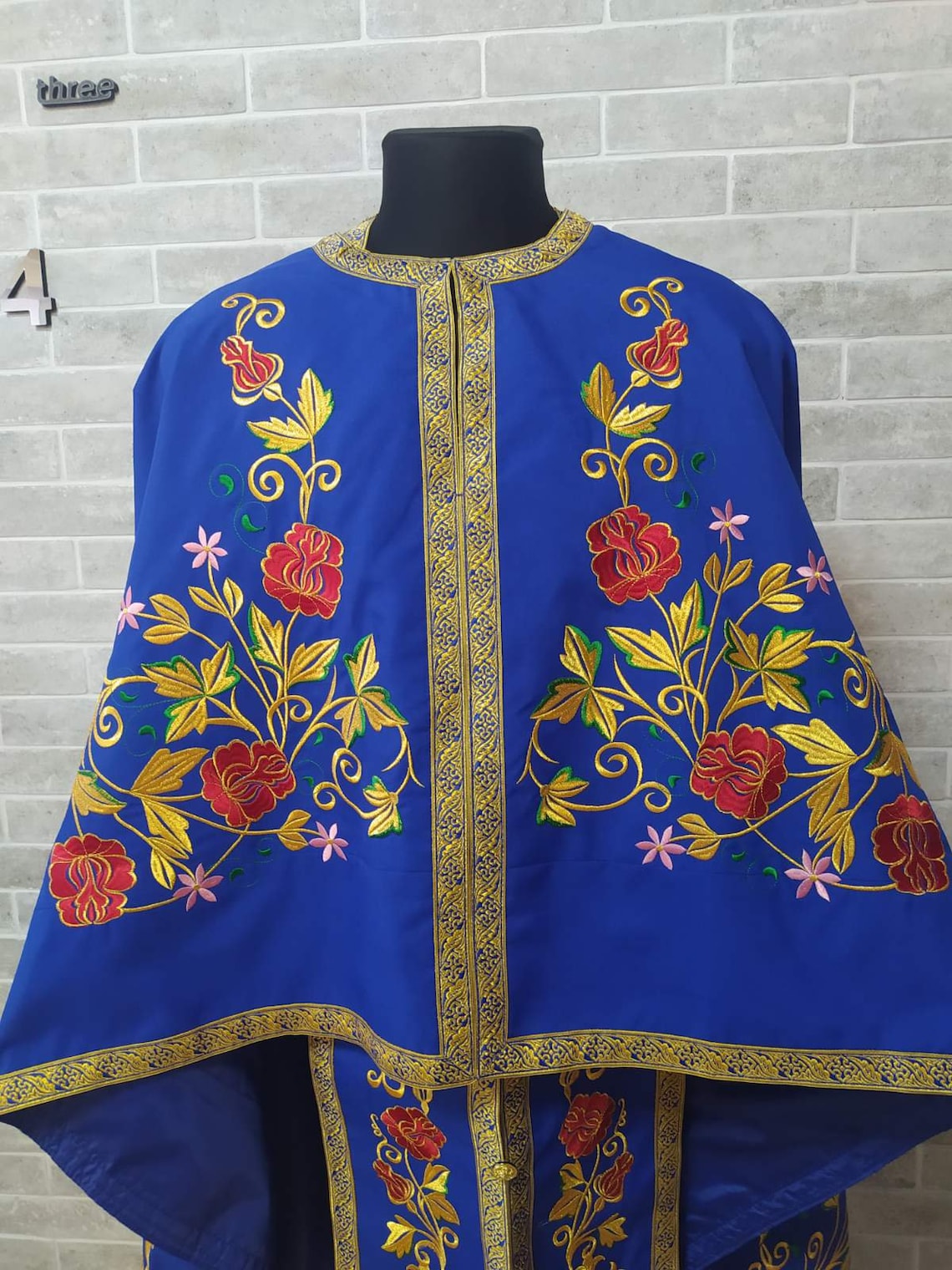 Blue Liturgical Vestment in Gabardine Priest Robe Orthodox - Etsy