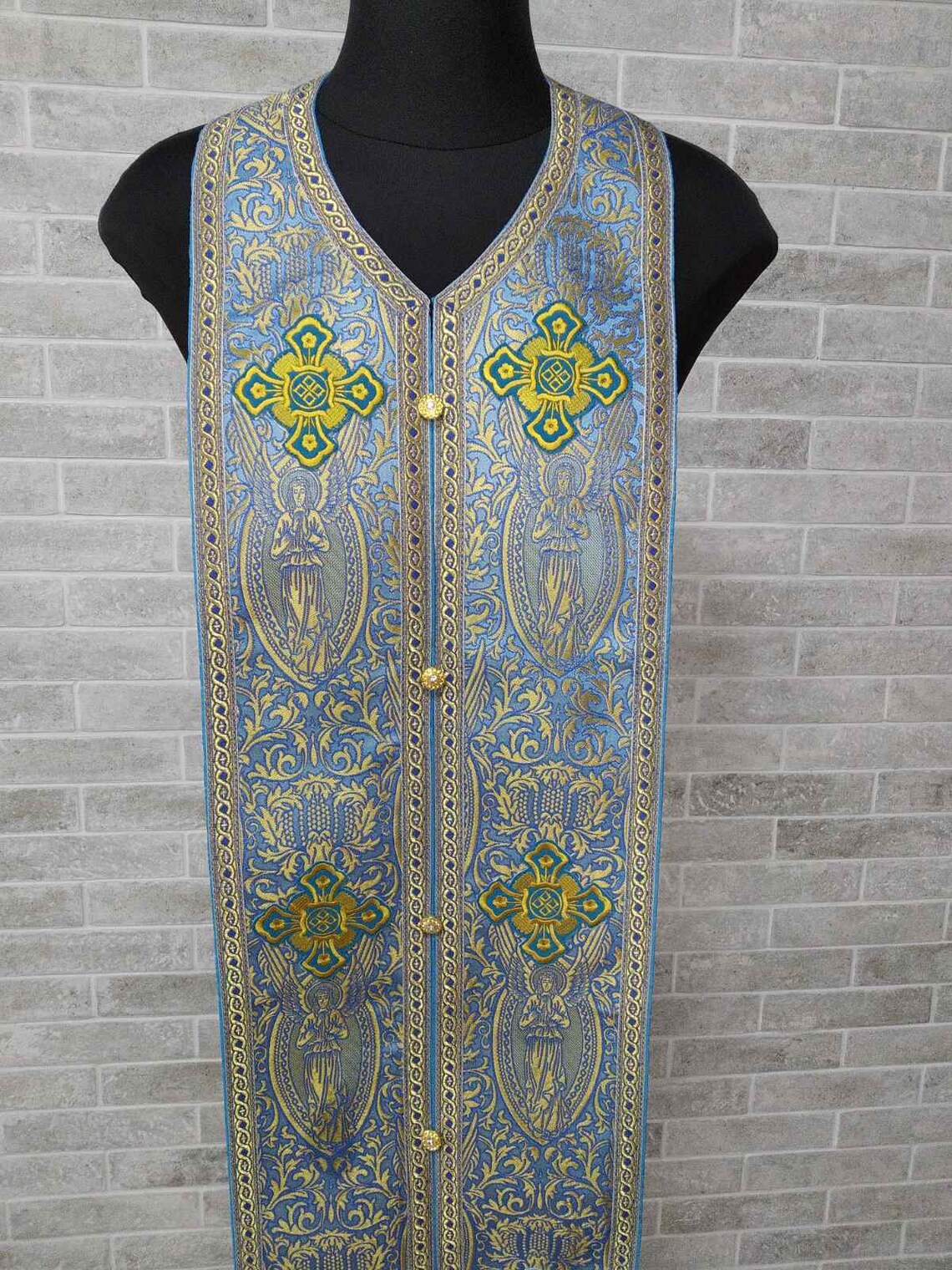 Blue vestment in Angel's brocade Orthodox vestments | Etsy