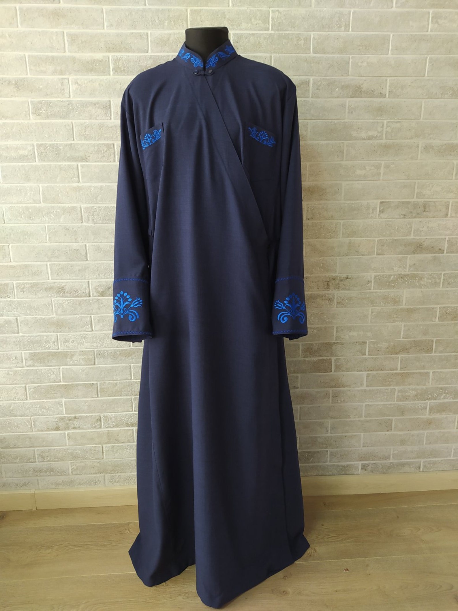Dark Blue Embroidered Orthodox Cassock St. Petersburg Style | Etsy