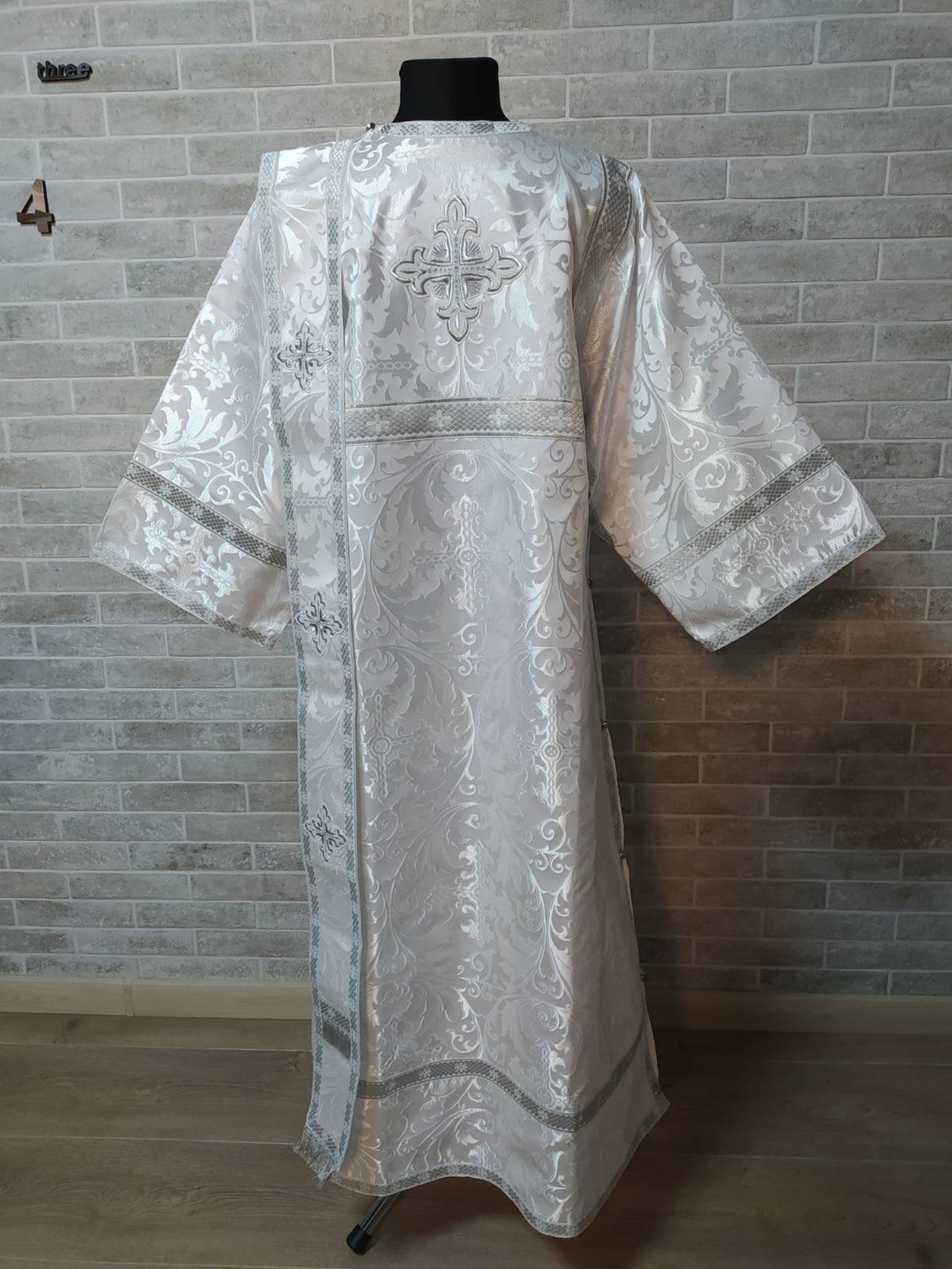 White Deacon's Sticharion - Orthodox Vestment - Deacon's Set of ...