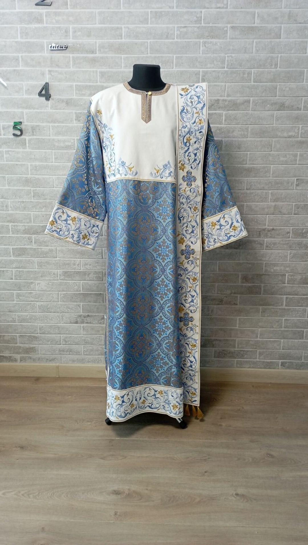 Combined Velvet and Brocade Protodeacon's Stikharion - Deacon's Alb ...