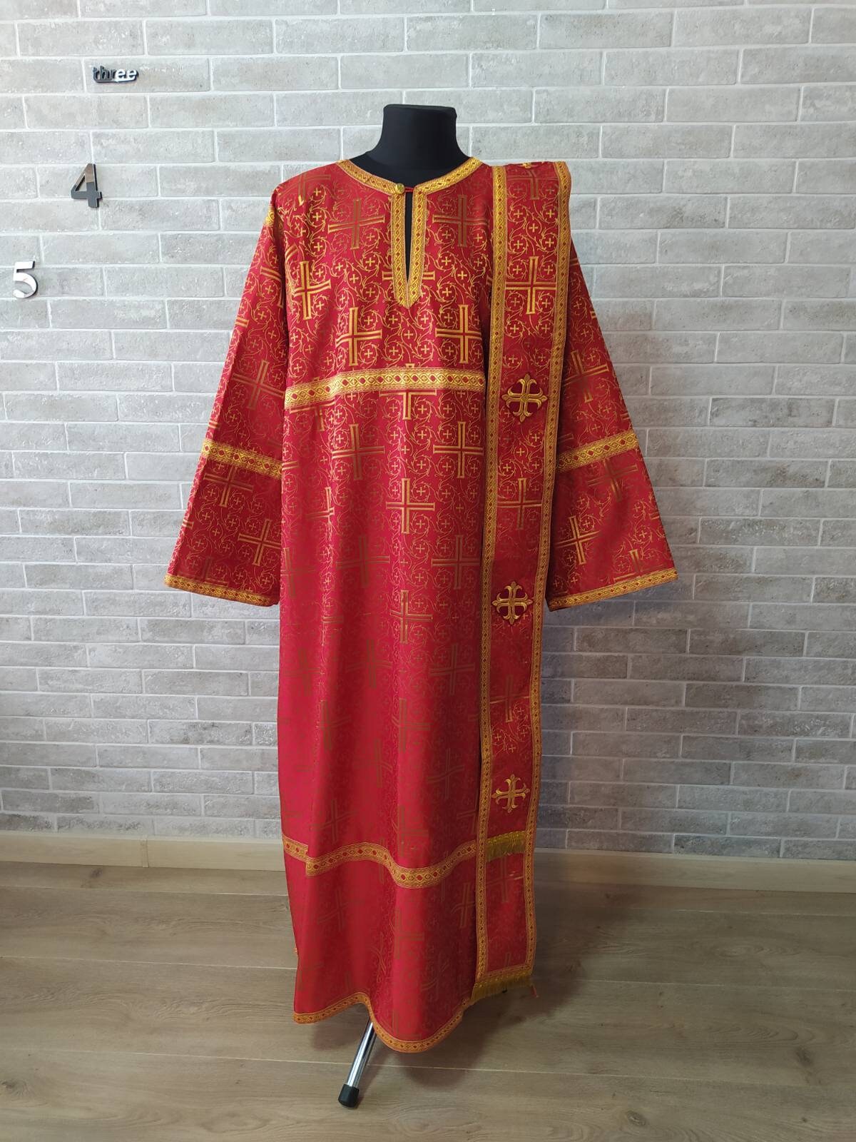 Deacon's Sticharion in BYZANTINE CROSS Fabric Orthodox - Etsy