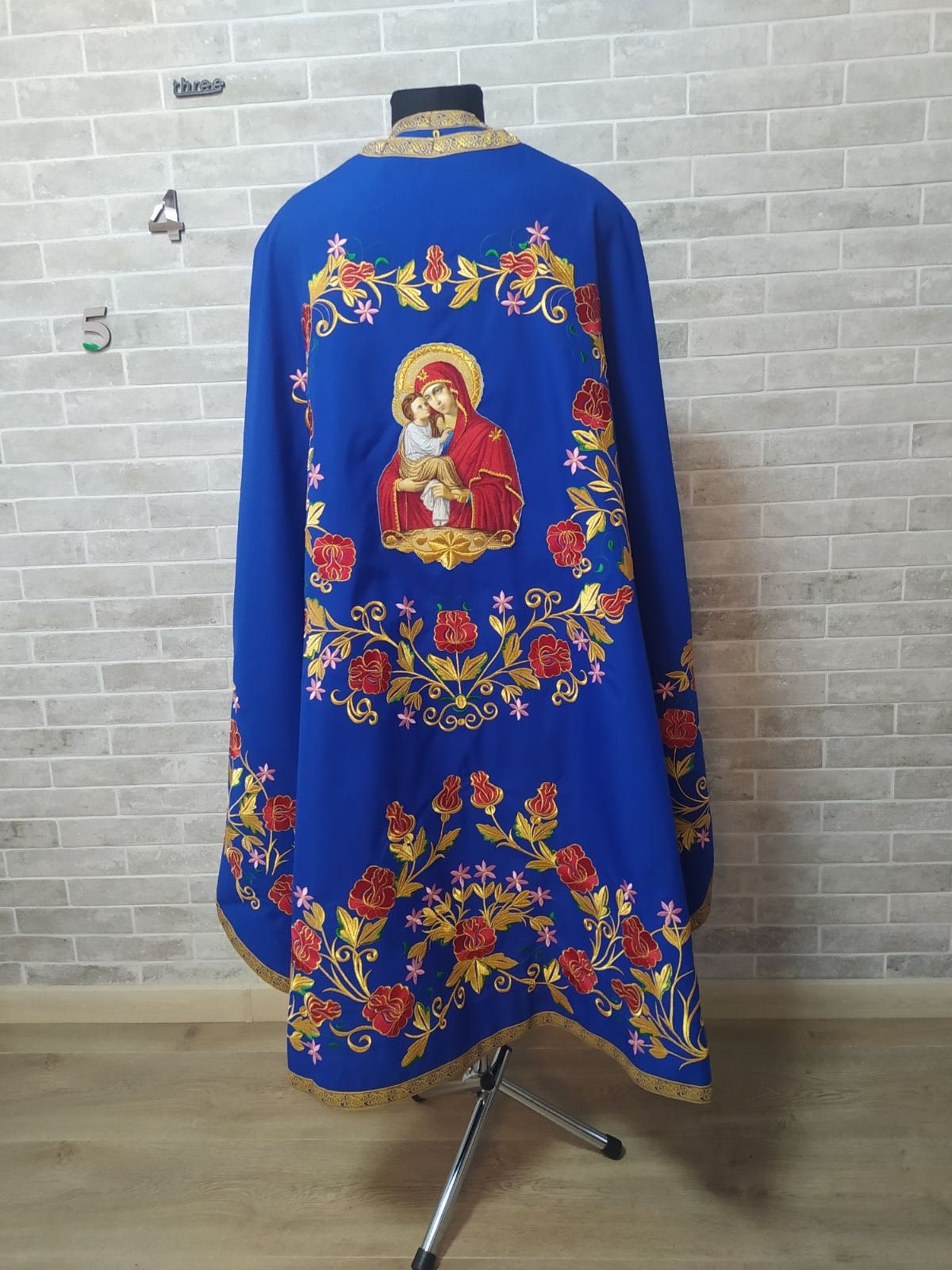 Blue Liturgical Vestment in Gabardine Priest Robe Orthodox - Etsy