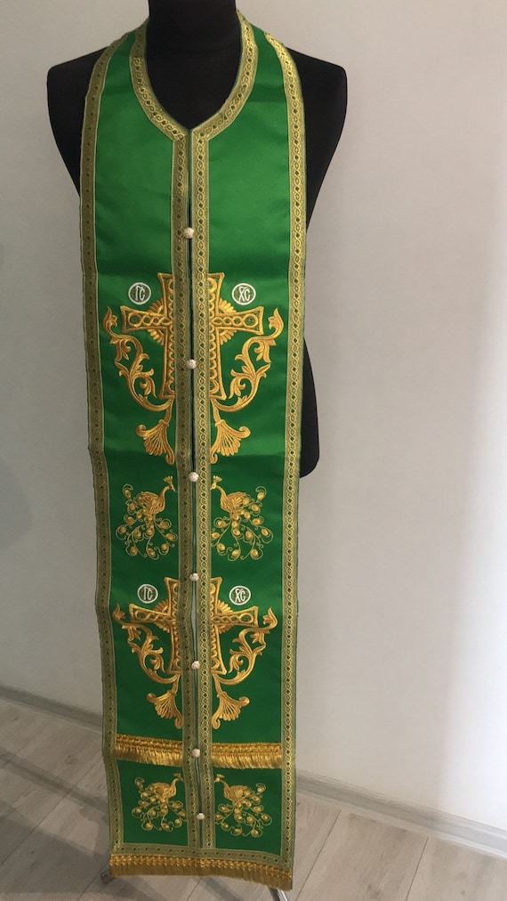 Communion set Stole and cuffs Priest's set Orthodox | Etsy