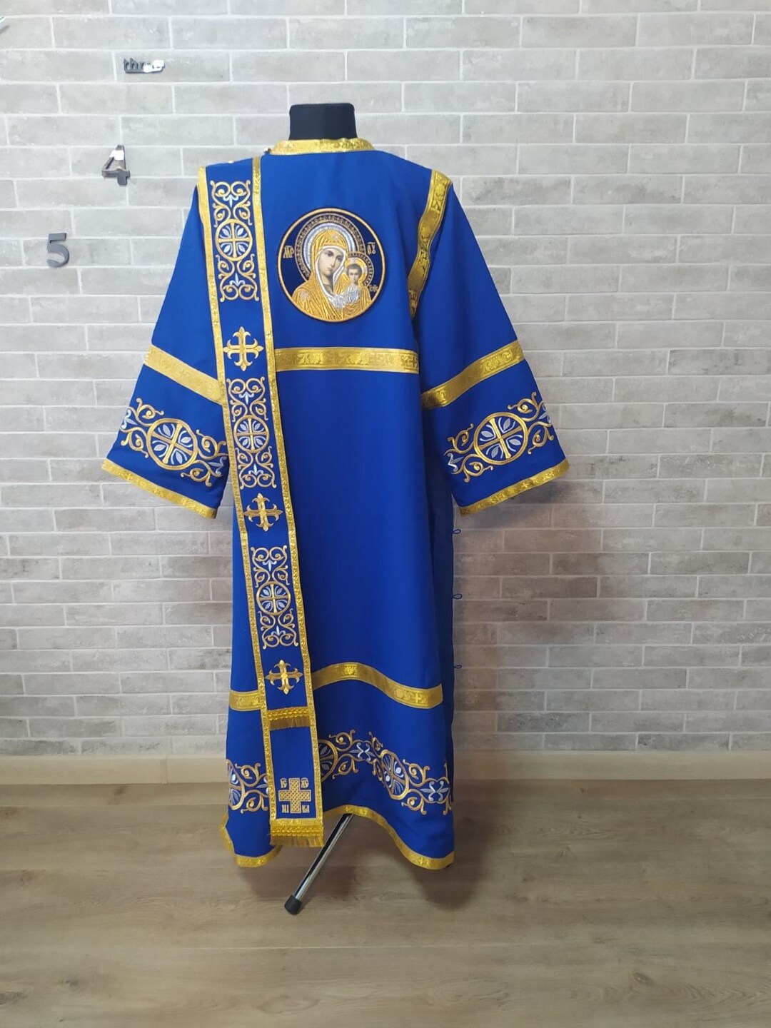 Deacon Vestments Set With Single Orarion With the Icon of the Virgin ...