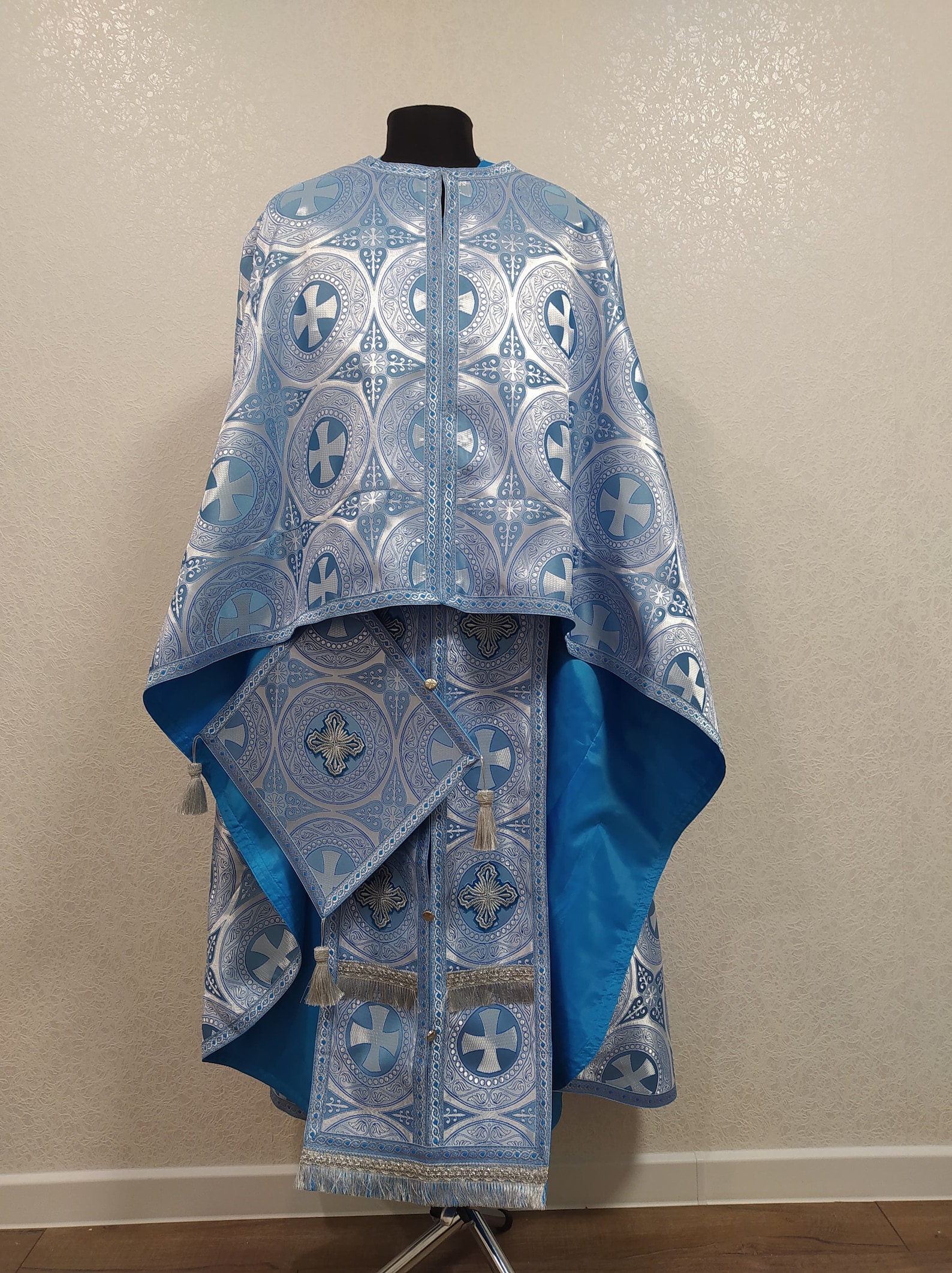Light Blue Greek Vestment in Brocade Priest Vestment - Etsy