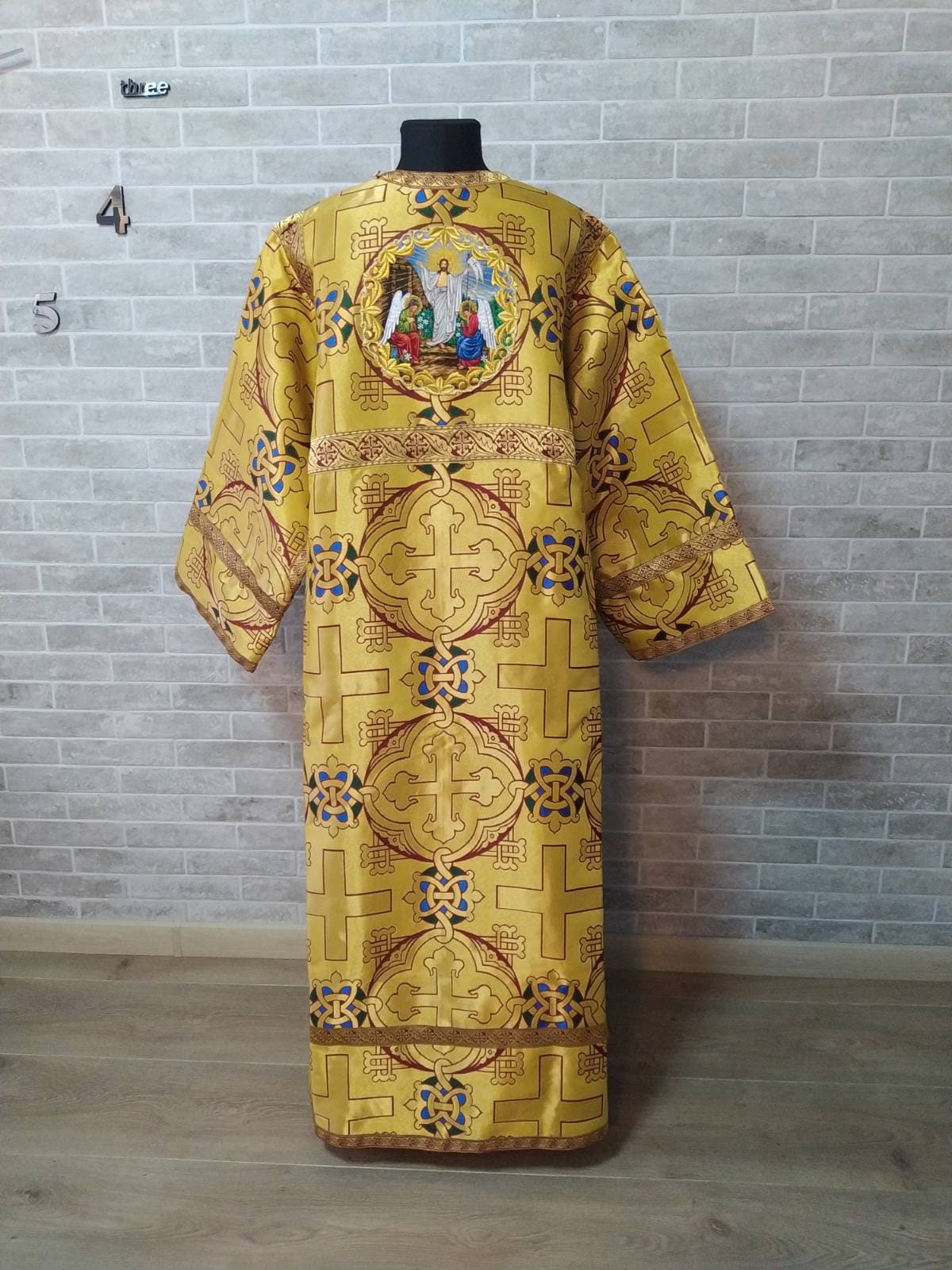 Gold Deacon's Sticharion With Icon on the Back Orthodox | Etsy