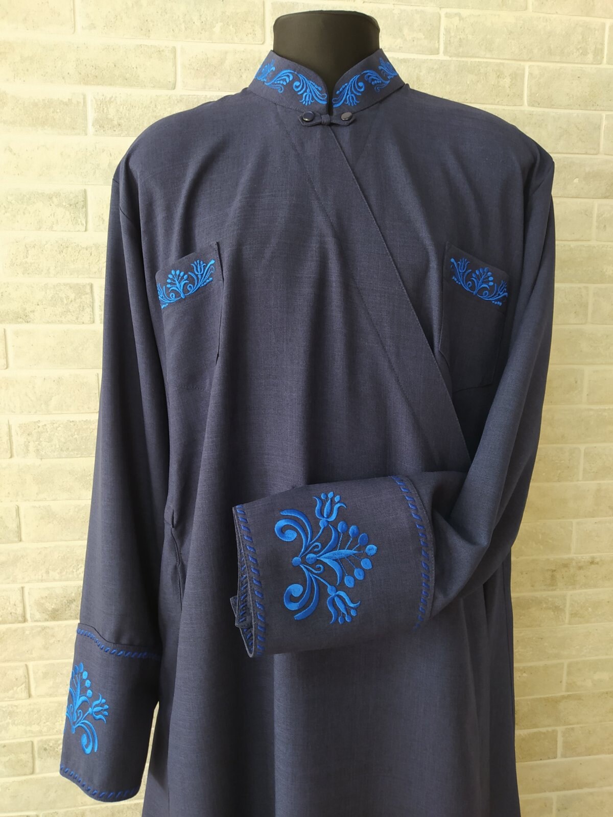 Dark Blue Embroidered Orthodox Cassock St. Petersburg Style | Etsy