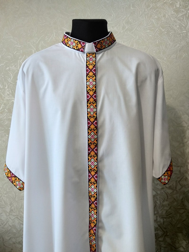 White Embroidered Shirt for the Priest Embroidered Tab - Etsy