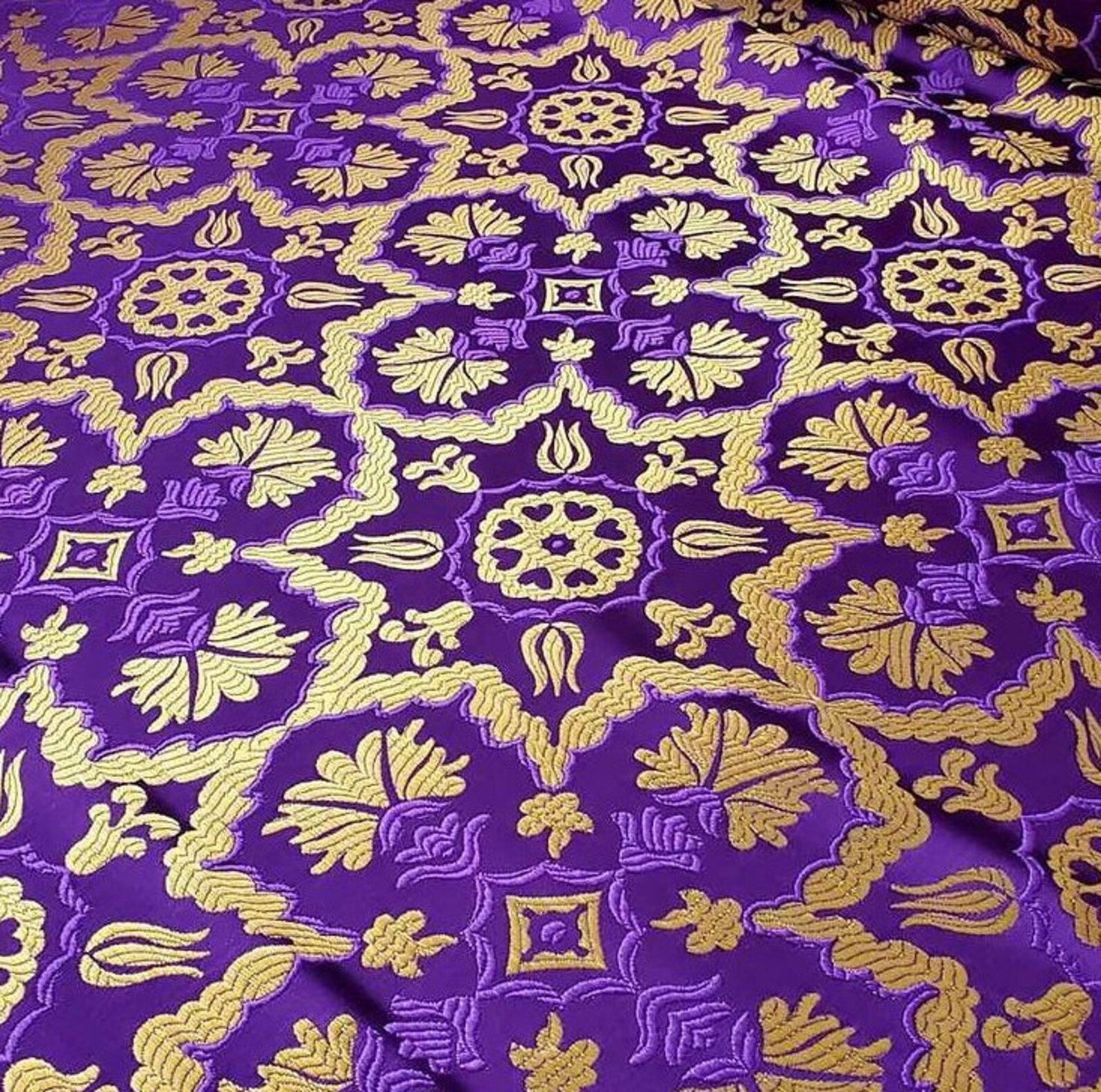 Yellow Nonmetallic Brocade Church Brocade Liturgical | Etsy