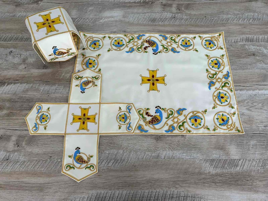 Embroidered Orthodox Chalice Covers - Aer and Chalice Veil Set ...