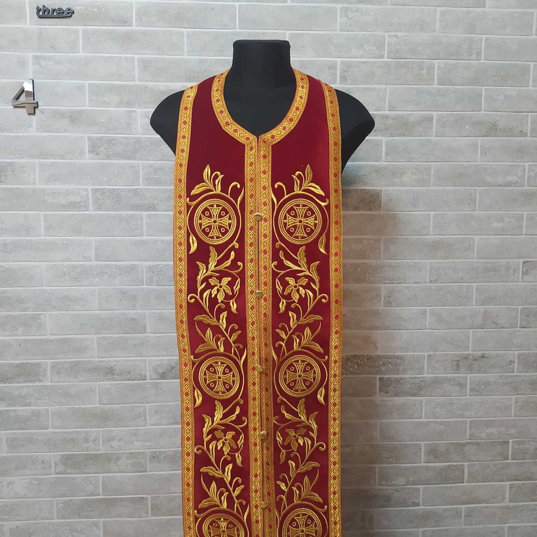 Embroidered Stole and Cuffs - Communion Set - Priest's Set - Orthodox ...