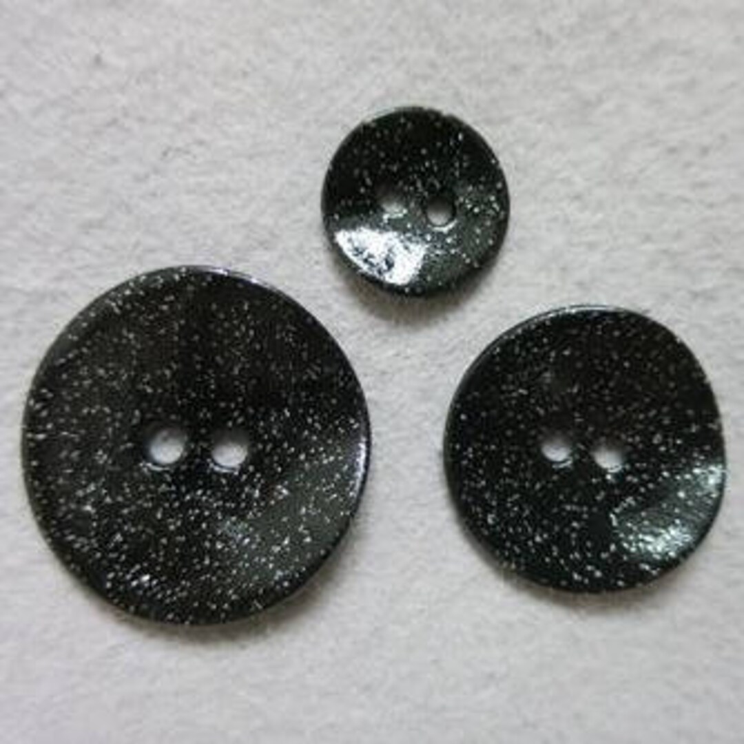 Glittery Black Metal Button - Etsy