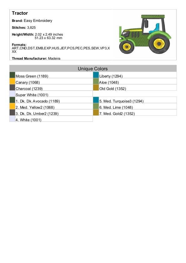 Tractor - Machine Embroidery Design - Etsy