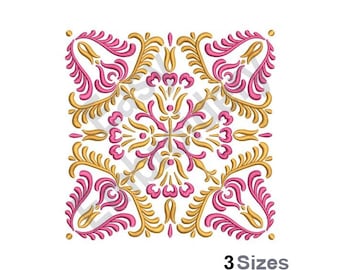 Flower Quilt Block Machine Embroidery Design, Embroidery Designs ...