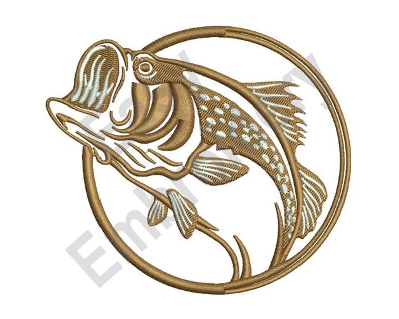 Large Mouth Bass Machine Embroidery Design | Etsy UK