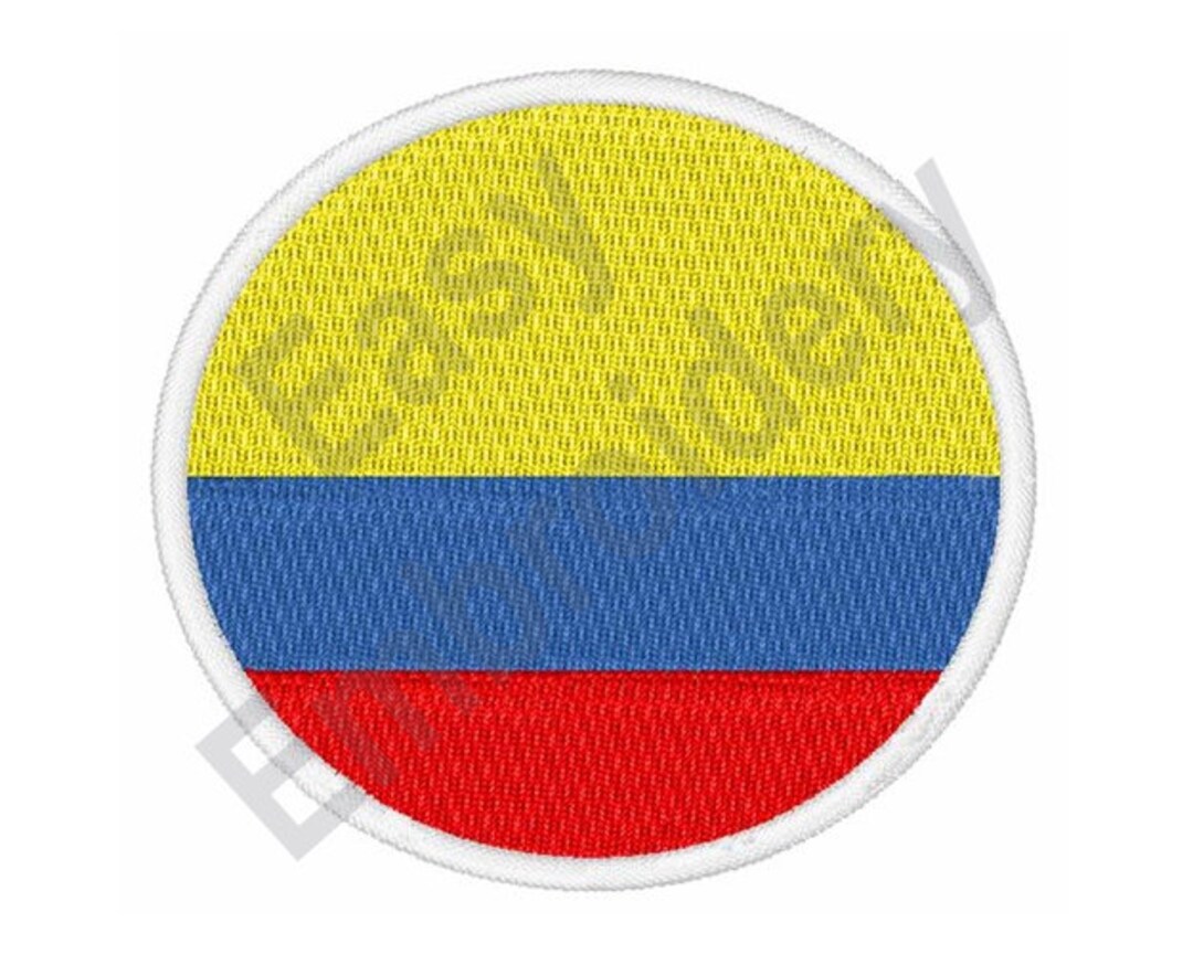 Colombia Flag Machine Embroidery Design - Etsy