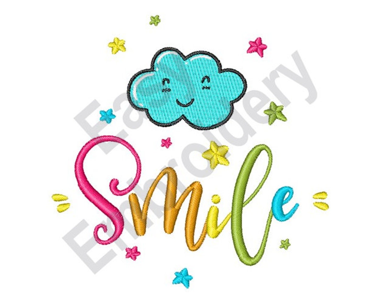 Smile Machine Embroidery Design | Etsy