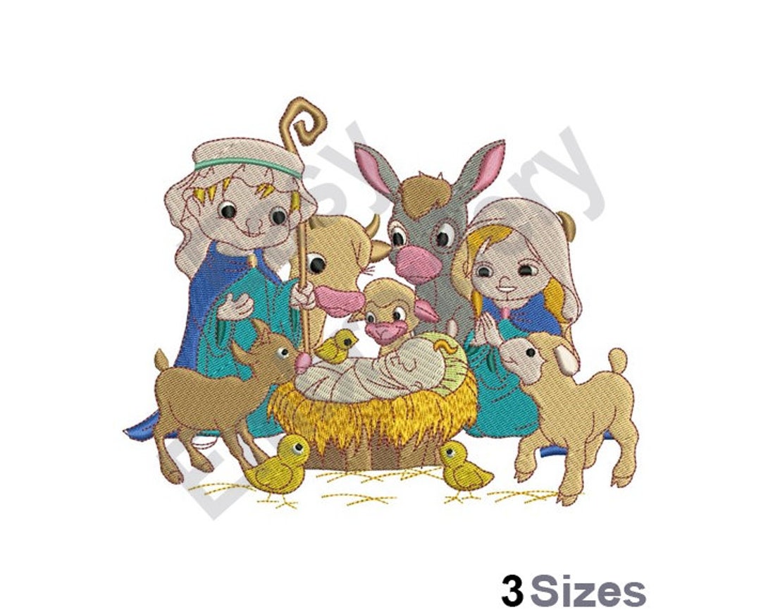 Nativity - Machine Embroidery Design, Xmas Embroidery, Christmas ...
