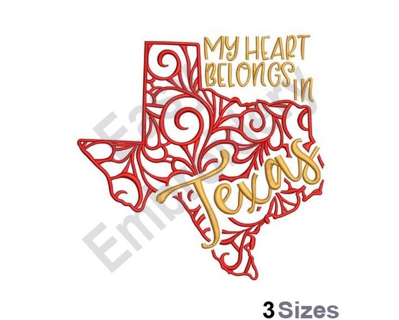 Texas - Machine Embroidery Design - 3 Sizes - Etsy