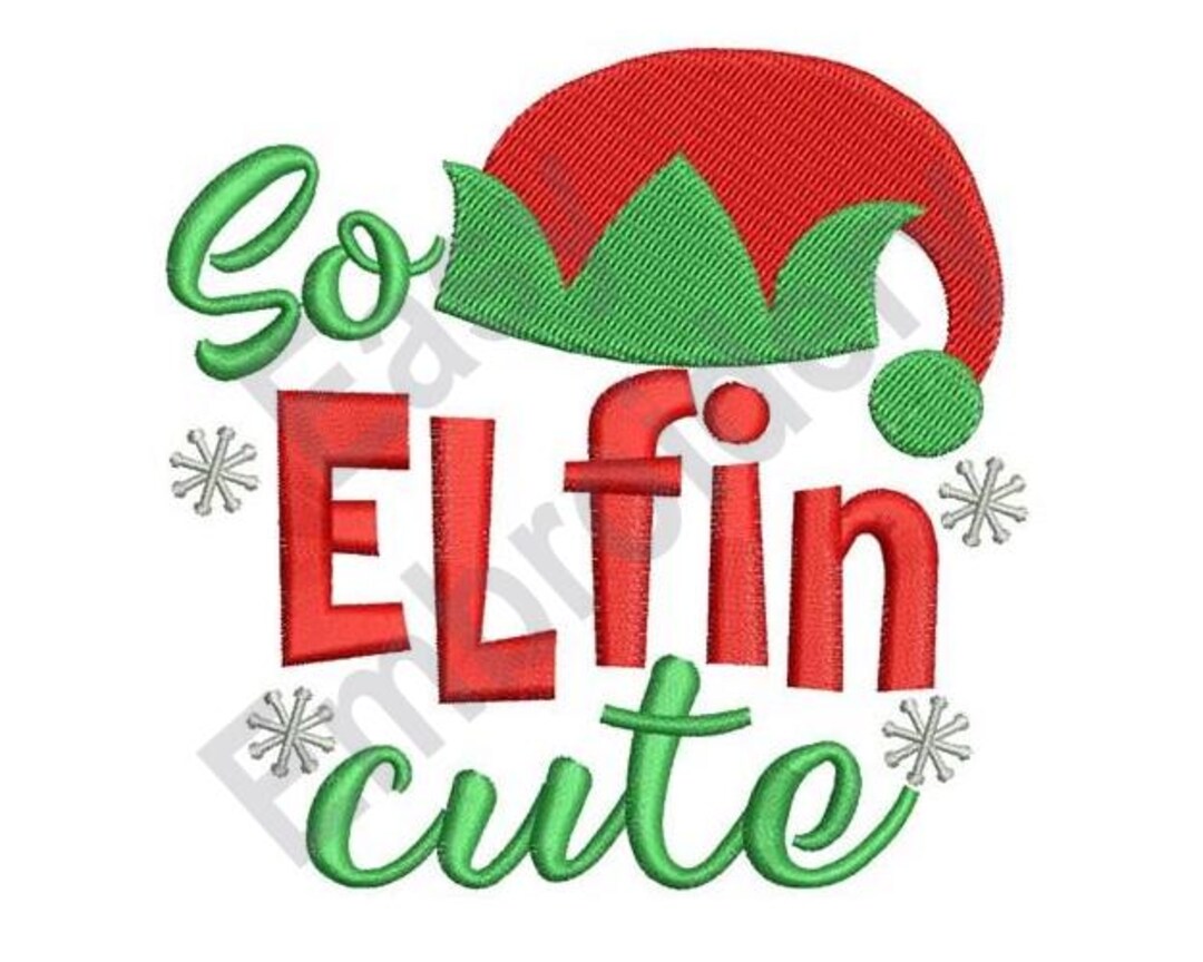 So Elfin Cute - Machine Embroidery Design, Xmas Baby Design, Cute ...