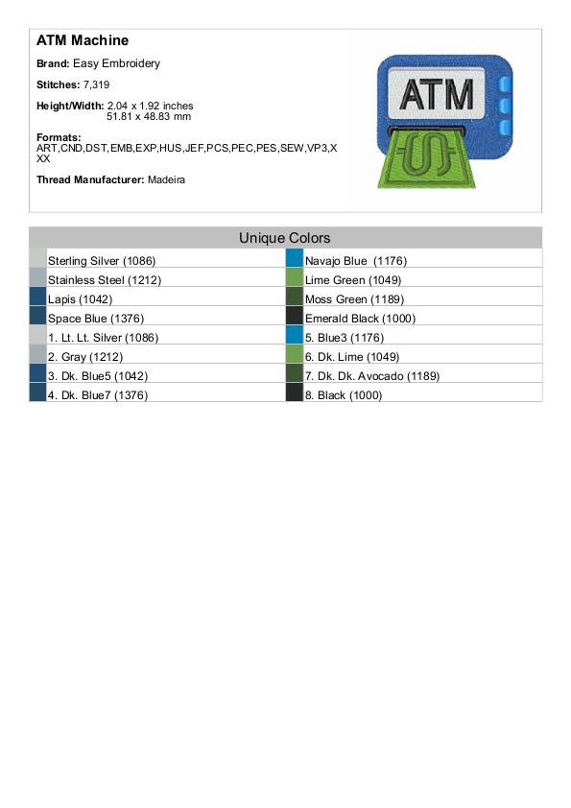 Atm Machine Machine Embroidery Design - Etsy