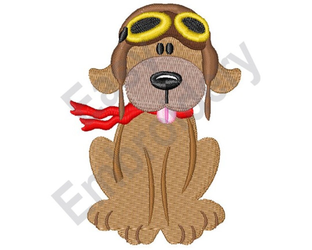 Aviator Puppy Machine Embroidery Design - Etsy
