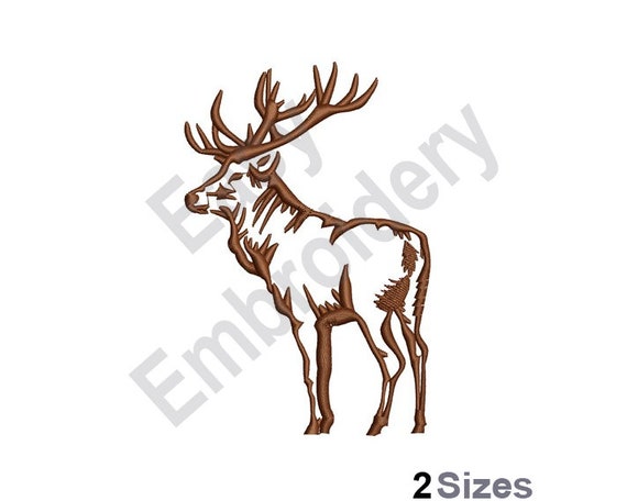 Outlined Buck Machine Embroidery Design - Etsy