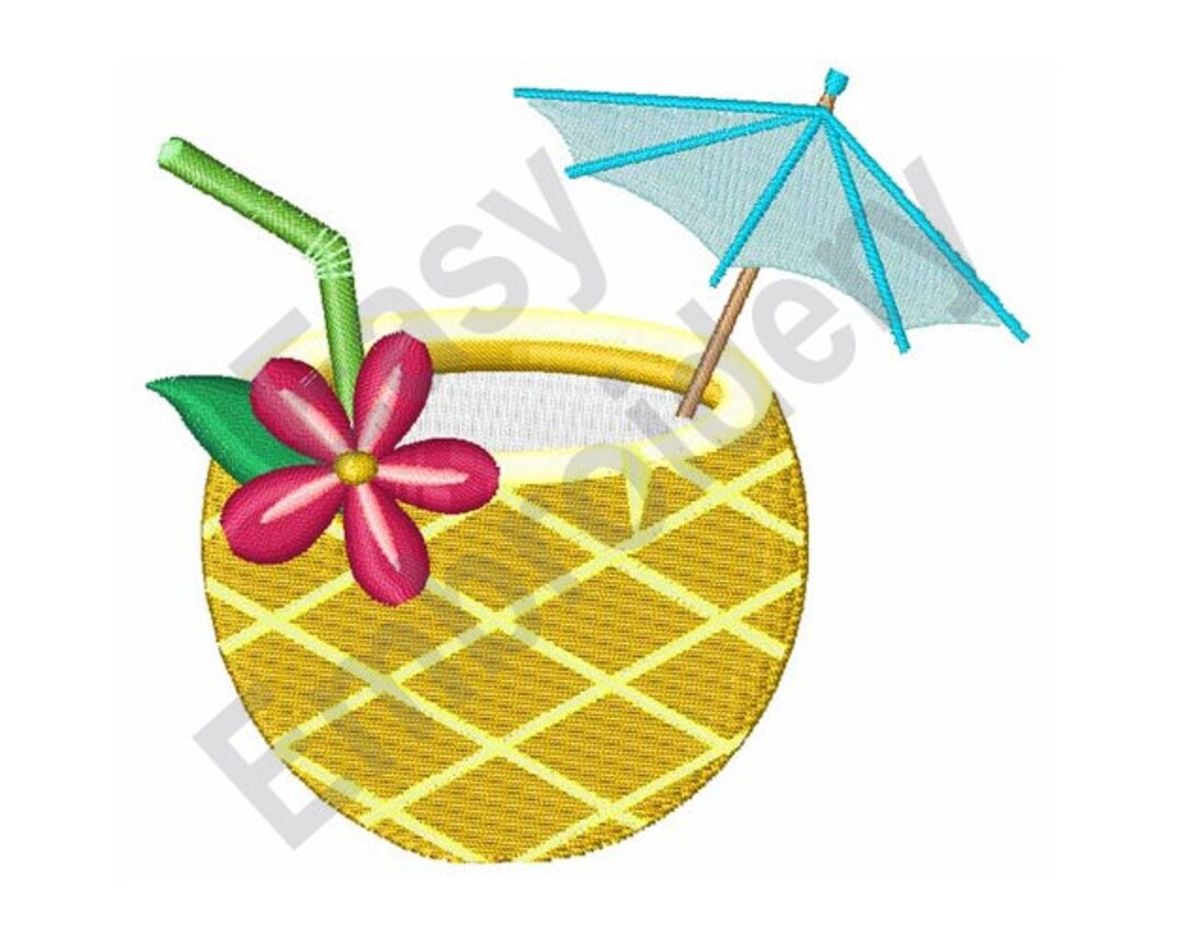 Coconut Drink - Machine Embroidery Design - Etsy