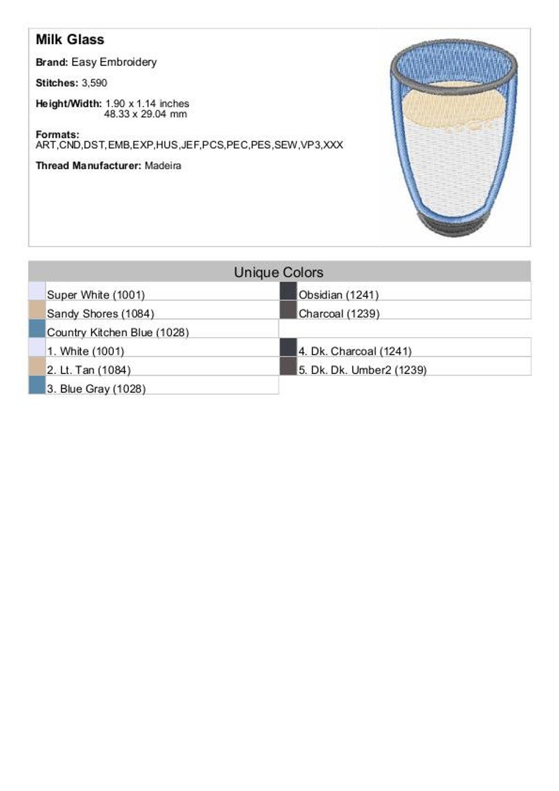 Milk Glass Machine Embroidery Design - Etsy