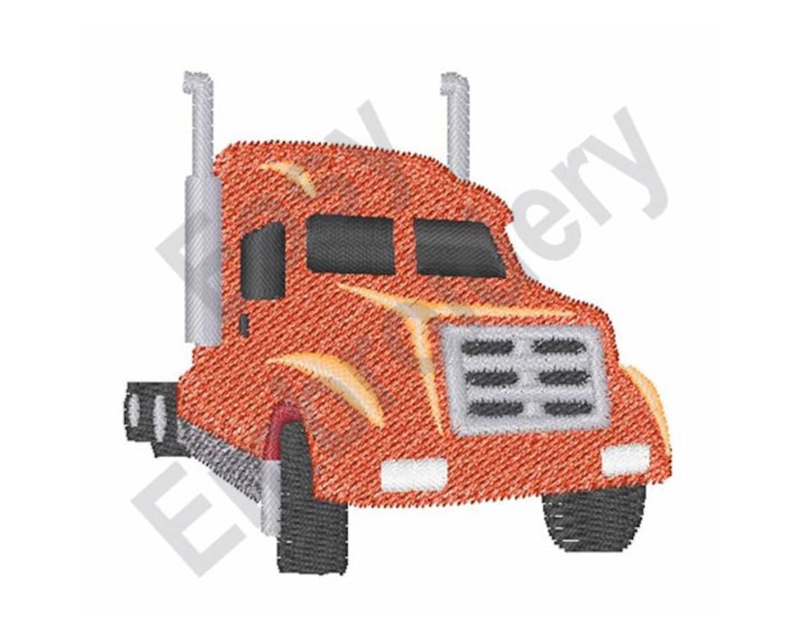 Semi Truck Machine Embroidery Design - Etsy