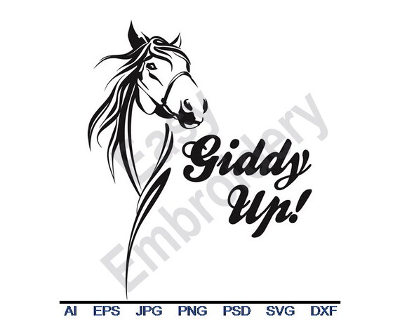 Giddy up Svg Dxf Eps Png Jpg Vector Art Clipart Cut | Etsy