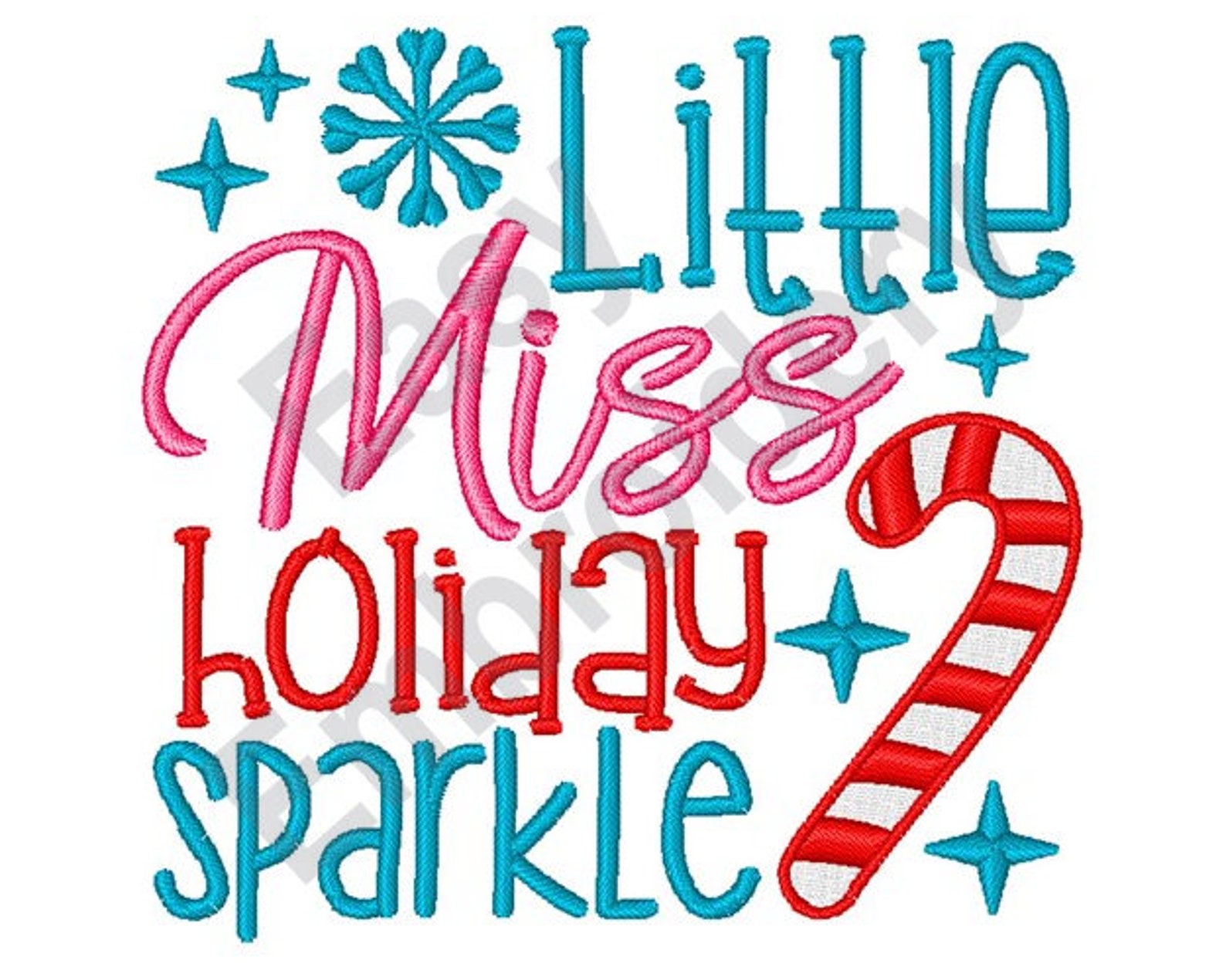 Little Miss Holiday Sparkle - Machine Embroidery Design - Etsy