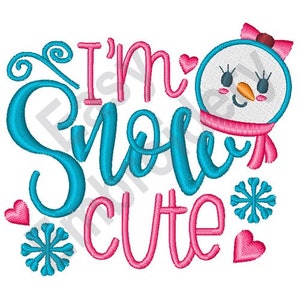 Im Snow Cute! - Machine Embroidery Design - Etsy